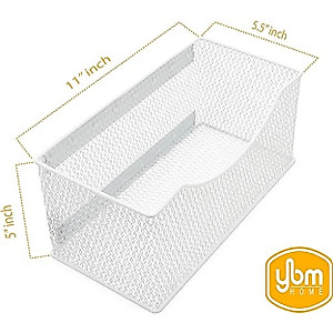 YBM HOME Mesh Magnetic Storage Basket Organizer with Extra Strong Magnets Holds Your Whiteboard and Locker Accessories, Perfect as Marker and Pencil Holder for Office, (16, White)