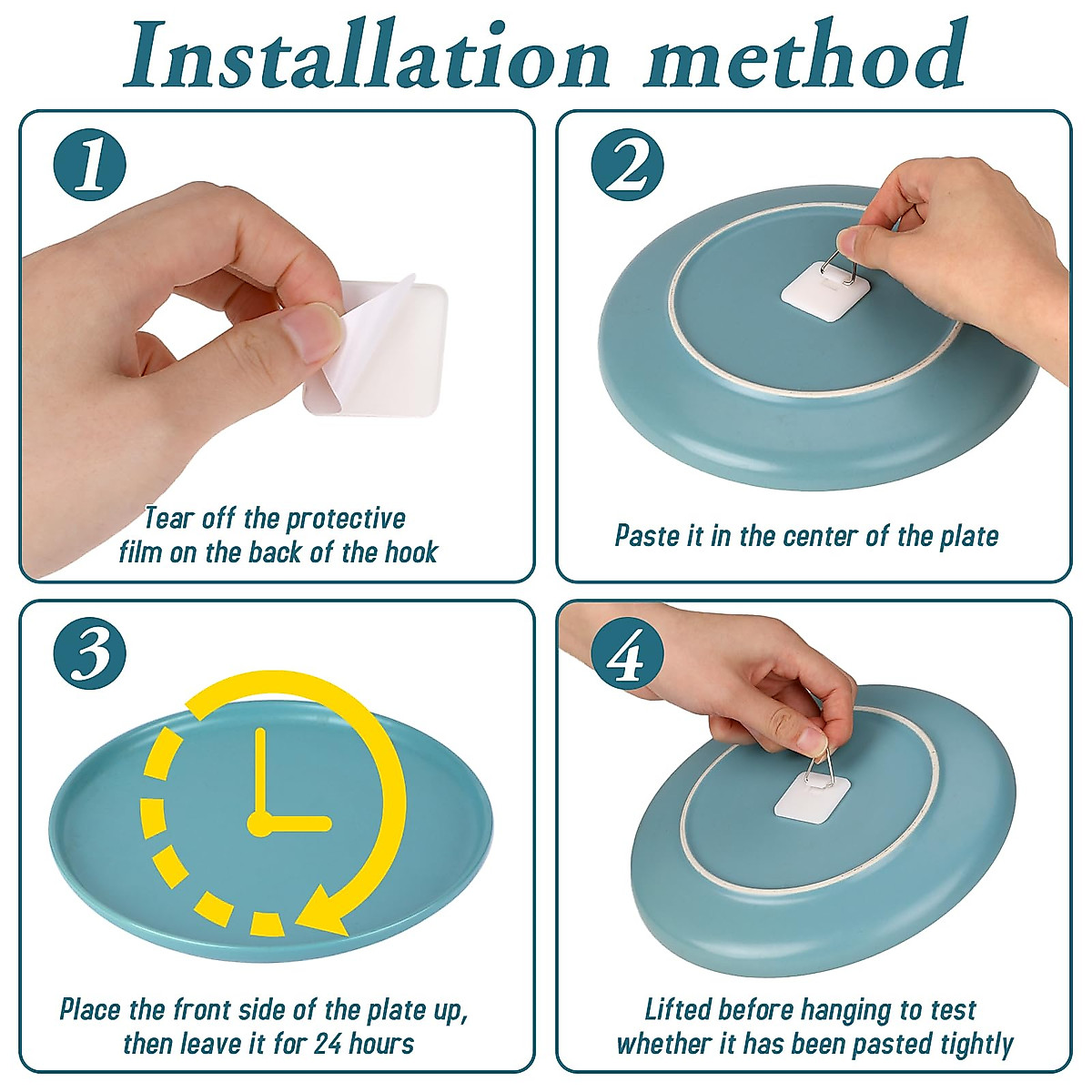 30 Pcs Small Plate Hangers Invisible Plate Hangers for The Wall Self-Adhesive Wall Hanging Hooks Decorative Plate Holders for Display Versatile Wall Plate Hanger for Pictures, Home, Office, Kitchen