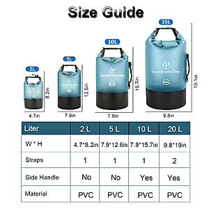 Waterproof Dry Bag,5L/10L/20L Waterproof Floating Backpack Roll Top Dry Sack Keeps Gear Dry,with Waterproof Phone Case for Kayaking,Rafting,Boating,Swimming,Camping,Beach and Fishing (5L-Blue-1pcs)