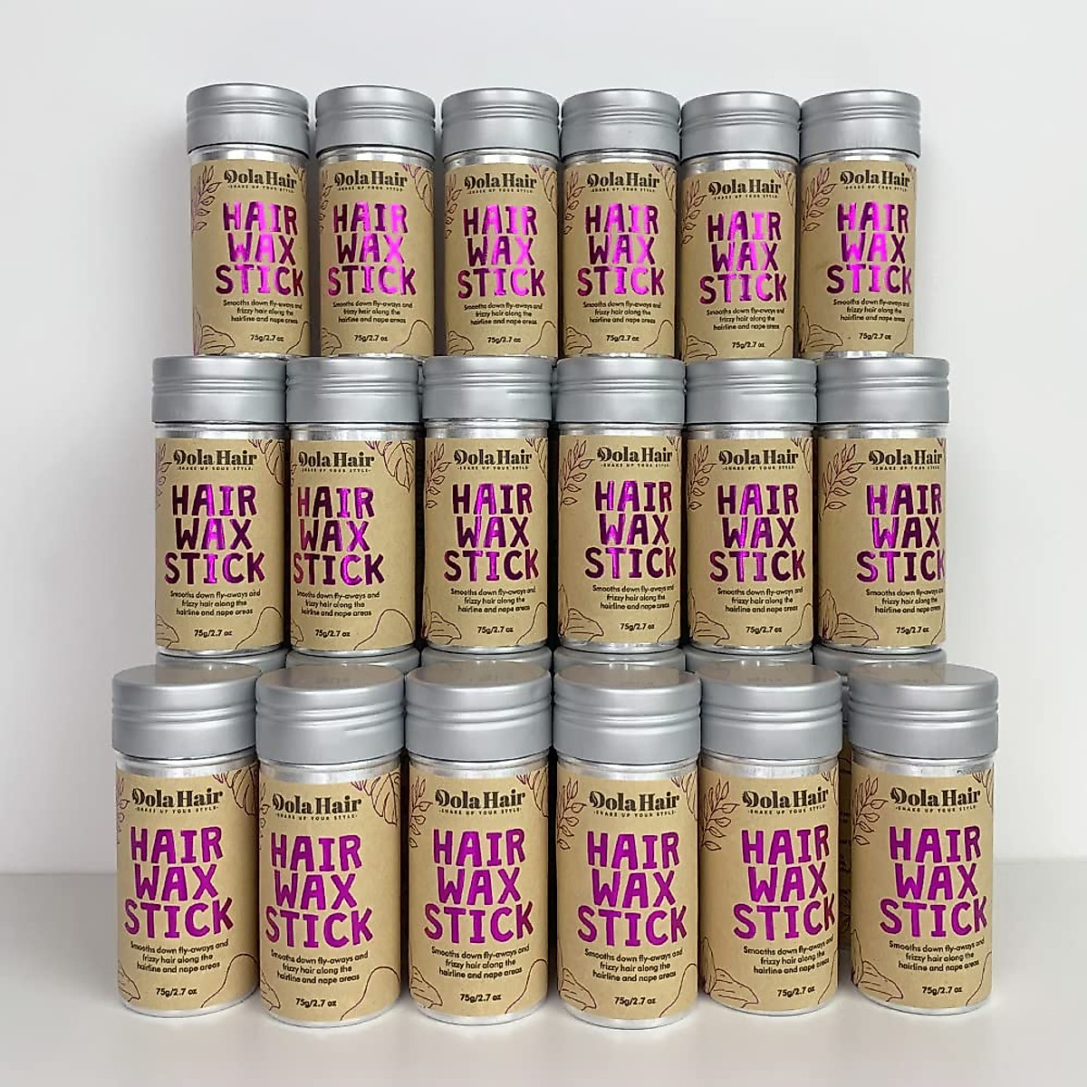 Dolahair Hair Wax Stick - Flyaway Control and Styling Pomade for Kids, Women, and Men - Hair Bun Maker and Accessorie (1 Pack of Wax+ Hair Bands)