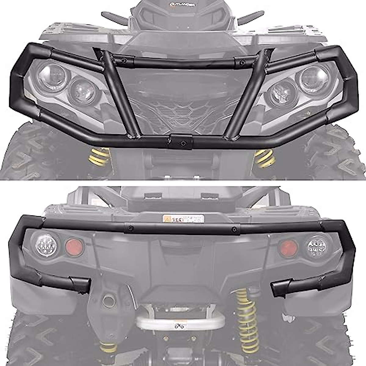 A & UTV PRO Front & Rear Bumper Kit for for Can Am Outlander G2 450 500 570 650 800 850 1000 MAX 2012-2022, Heavy Duty Combined Brushguard Bumper Protector Accessories, Replace OEM#715004837,715004920