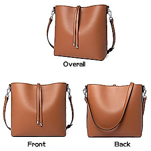 WESTBRONCO Hobo Bags for Women Vegan Leather Handbag Designer Crossbody Bucket Tote Purse Large Ladies Shoulder Bags Brown