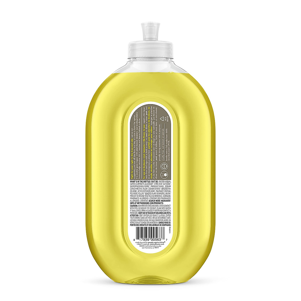 Method Hardwood Floor Cleaner Squirt + Mop Bottle, Lemon Ginger, For Sealed Hardwood and Laminate Floors, 25 Fl Oz (Pack of 6)