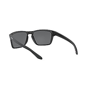 Oakley Men's OO9448 Sylas Rectangular Sunglasses, Matte Black/Prizm Black Polarized, 57 mm