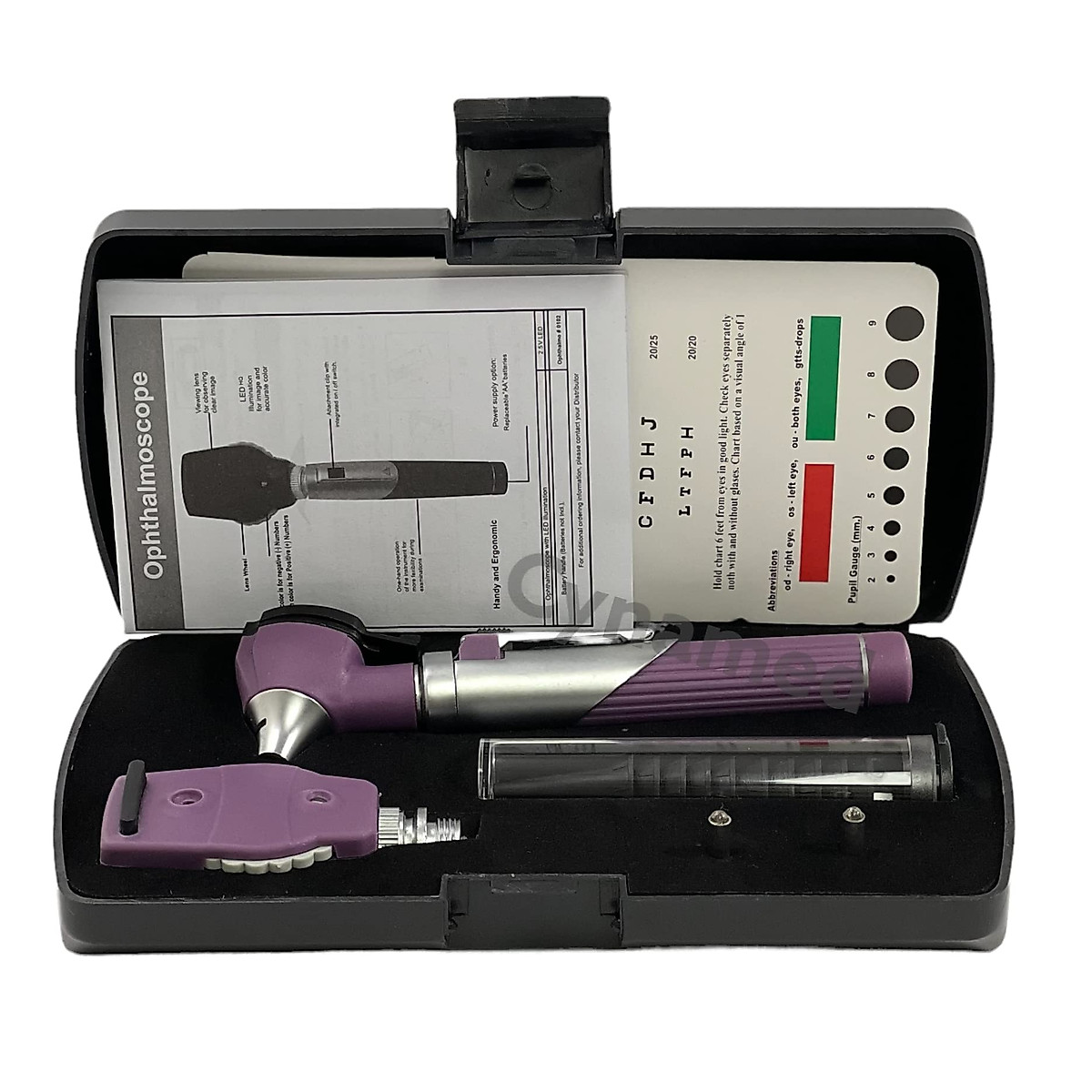 Premium Student Home USE LED Bright Light ENT Diagnostic Otoscope Orange Plus 1 Extra Replacement Bulb Plus 10 Specula Cynamed