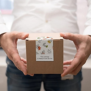 100PCS Box Seal Stickers, Rectangle Leaf Pattern Bag Package Labels, Decorative Baking Sealing Decals for Business Letter Envelope Seal Gift Packaging Customer Mailer Box Retail Bag (Leaf Sticker 2)