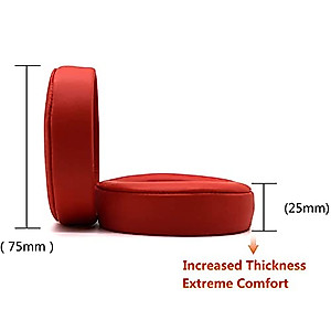 Adhiper Replacement Earpads Solo pro Replacement Ear Pads Ear Cushion is Compatible with Solo pro Headphones (Red)