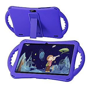 SGIN 10 Inch Tablet for Kids, Android 12 Kids Tablet with Kids Case, 2GB RAM 64GB ROM, 5000mAh, 1280 * 800 Display, Dual Camera, WiFi, Educational Games, Blue Handle Case