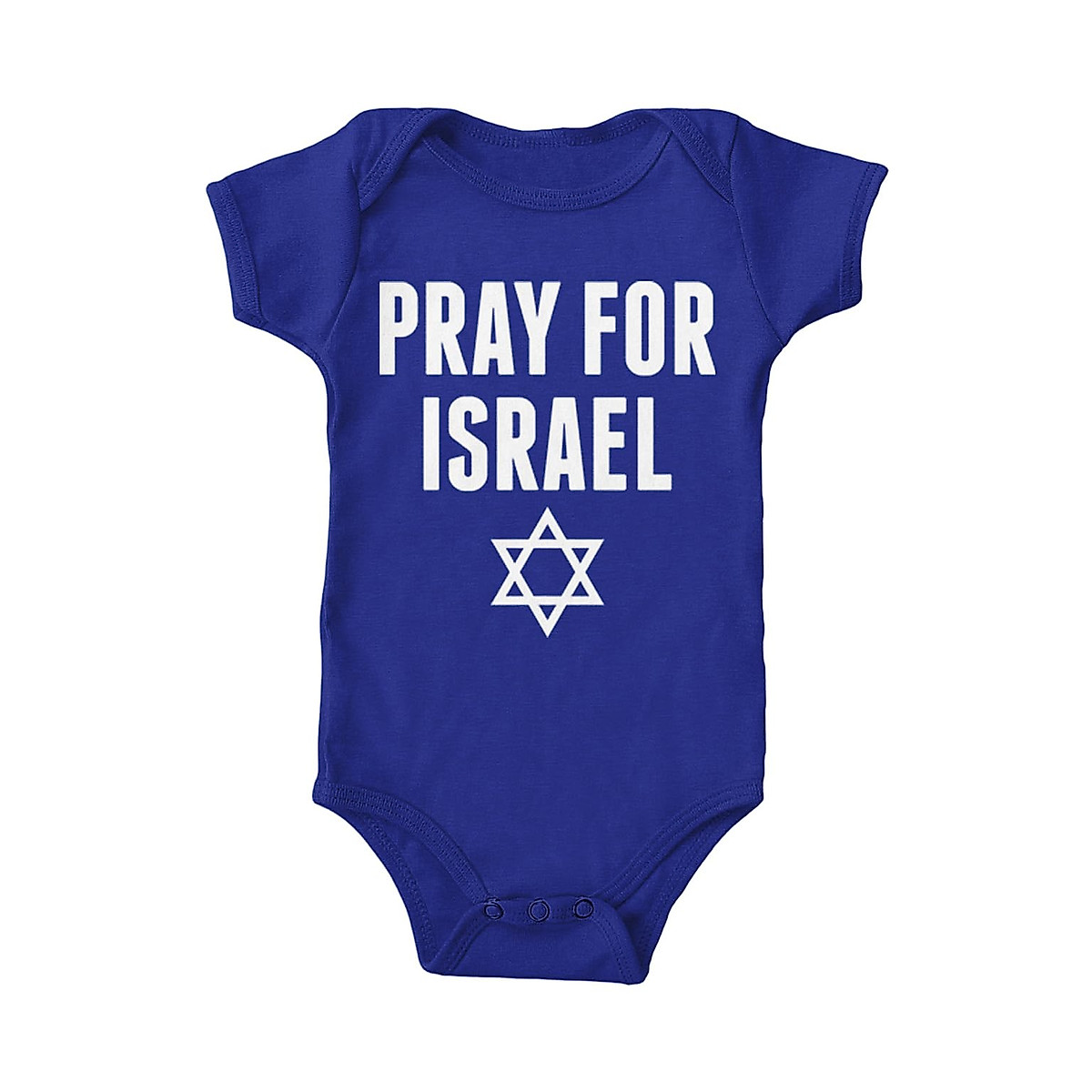 Tcombo Pray For Israel - Star of David Bodysuit (Royal Blue, 6 Months)
