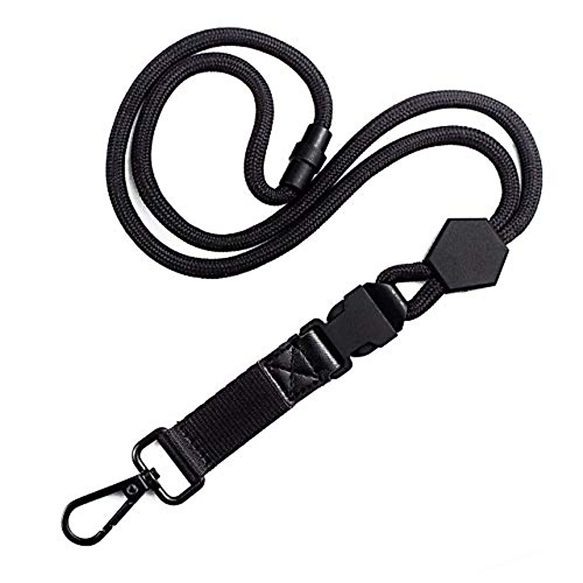 Durable Round Cord Lanyard with Metal Hook,Breakaway Buckle,Safety Breakaway for ID Card Holder in Office or Keys
