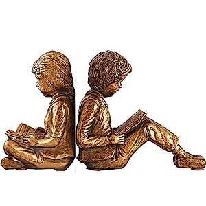 YAOLUU Bookend Reading Child Bookends Home Decoration Accessories Office Study Room Display Antique Book Stand Resin Ornaments Desktop Decors Shelf bookend