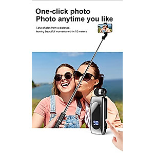 Bluetooth Headset,30Hrs HD Talktime Bluetooth Earpiece,Digital Display Battery lavalier Wireless Earphones,Hands Free Noise Reduction Retractable,Wireless Earbuds(Silver, 90 Days Free Replacement).