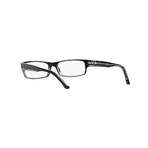 Ray-Ban RX5114 Rectangular Prescription Eyeglass Frames, Black On Transparent/Demo Lens, 54 mm
