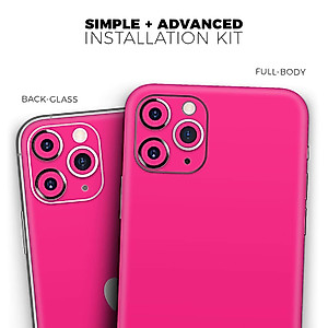 Design Skinz Solid Pink V2 - DesignSkinz Protective Vinyl Decal Wrap Skin Cover Compatible with The Apple iPhone 11 Pro (Full-Body, Screen Trim & Back Glass Skin)