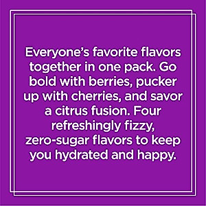Sparkling Ice Purple Variety Pack, Flavored Sparkling Water, Zero Sugar, with Vitamins and Antioxidants, 17 fl oz, 12 count (Black Raspberry, Cherry Limeade, Orange Mango, Kiwi Strawberry)