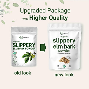 Micro Ingredients Sustainably US Grown, Organic Slippery Elm Bark Powder, 1 Pound (648 Servings), Helps Soothe The Throat and Coughing, No Irradiated, No Contaminated, No GMOs, Pet Friendly