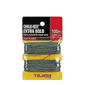 TAJIMA Replacement Snap-Line - 1.0 mm x 100 ft Chalk-Rite Braided String for Extra-Bold & Visible Markings - PL-ITOL