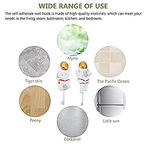 Hoement 2 pcs Hat Back Hanging Wall- Accessories Free Mudroom Adhesive Astronaut Decorative Mounted Statue Scarves Sculptures Clasps Towel Door Decoration for Rack Towels Sticky Heavy