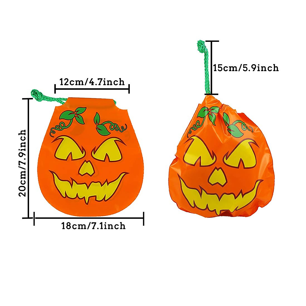 CCINEE 24pcs Halloween Drawstring Goody Bags 12 Styles Halloween Treats Bags for Kids's Trick or Treat Halloween Party Favor Supplies