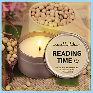 Nuanchu 8 Pcs Book Lover Candles Club Gifts 4 oz Book Scented Candle Reading Time Natural Soy Wax Candles for Book Lovers Librarian Bookish Club Gifts