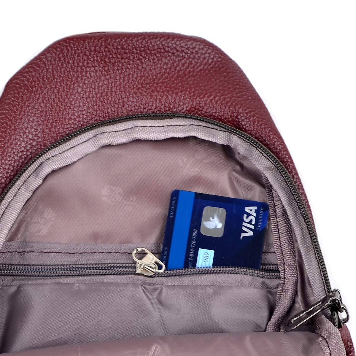 WESTEND Synthetic Leather Crossbody Sling Bag Backpack with Adjustable Strap