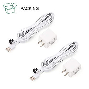 2Pack Power Cable for Arlo Pro and Arlo Pro 2, 16.4Ft/5m Weatherproof USB Cable, with Quick Charge 3.0 Power Adapter Continuously Charging Your Arlo Camera - by ALERTCAM