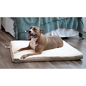 Orthopedic Pet Bed Foam-Mattress for Dogs & Cats - Quilted Rectangular Fits Crate Carrier - Medium 30 Long x 20 Wide