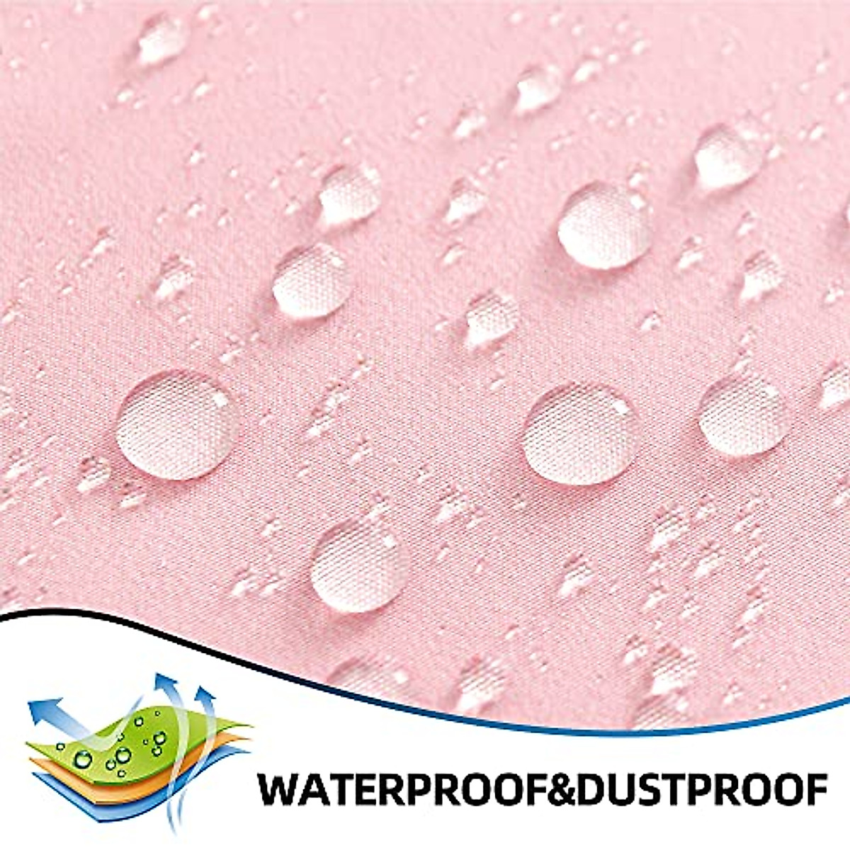 YI & ZE Ombre Pink Shower Curtain Sets for Bathroom Accessories Fabric Polyester Waterproof Modern Shower Curtain Liner with 12 Hooks W72xL72