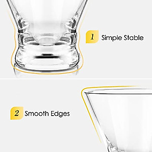 VENVENWEAVS Martini Glasses Set of 4,Hand-blown Stemless Crystal Martini Glasses And Bar Jigger in Gift Box,Cocktail Glasses for Cosmopolitan,Manhattan,Gimlet,Martini,Cocktail Party