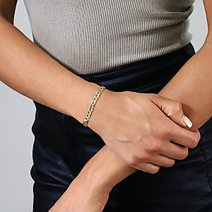 Nuragold 14k Yellow Gold 6mm Solid Cuban Curb Link Chain Bracelet, Mens Womens Jewelry 7" 7.5" 8" 8.5" 9"