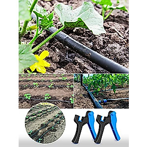 Kalolary 2PCS Drip Irrigation Tubing Hole Punch Tool, Drip Irrigation Emitters Drip Pipe Punch Outdoor Garden Watering Tube Punch for 16/20mm PE Pipe and Emitter Insertion