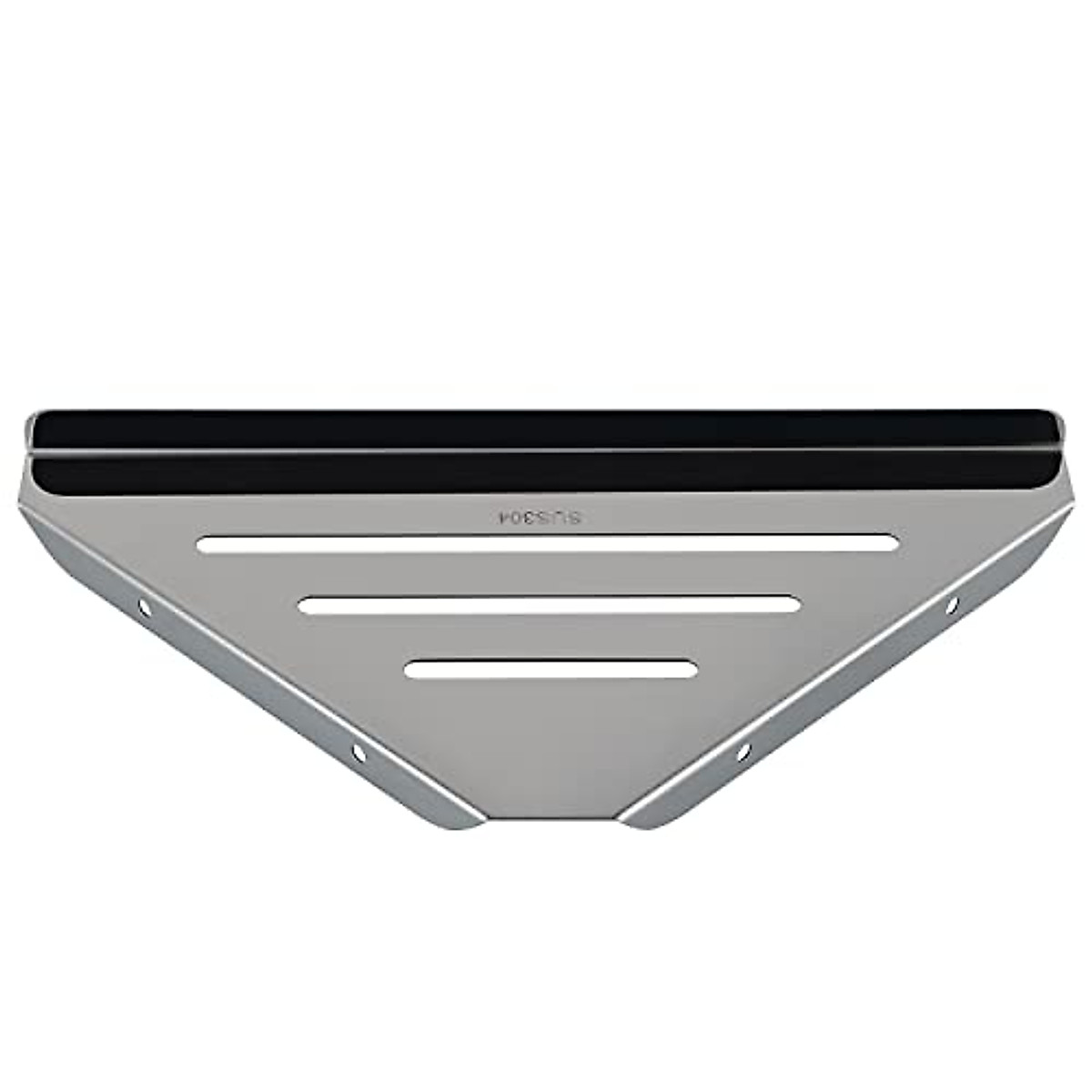 Sanbege 2 Pcs 304 Stainless Steel Corner Shelf with Screws, Triangle Shower Caddy, Wall Mount Soap Holder for Bathroom, Kitchen Organization (Polished Silver)