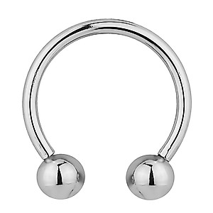 Forbidden Body Jewelry 16g 12mm Surgical Steel Internally Threaded Horseshoe Body Piercing Ring