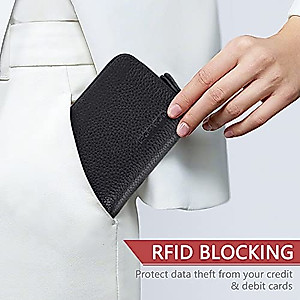 RFID Blocking Leather Wallet for Women,Excellent Women's Genuine Leather Credit Card Holder
