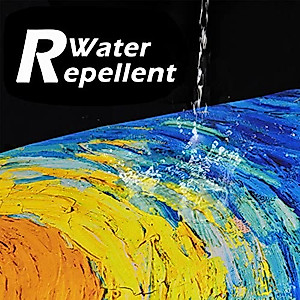 Ikfashoni 4 Pcs Starry Night Shower Curtain Set with Non-Slip Rugs, Toilet Lid Cover and Bath Mat, Van Gogh Abstract Art Shower Curtain with 12 Hooks, Blue Oil Painting Shower Curtains for Bathroom