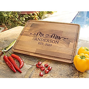 Personalized Cutting Board | Couple Cutting Board | Customized Cutting Board | Handmade Cutting Board | Couple Gift | Wedding Cutting Board | Anniversary Gift for Couple (Without Handle)