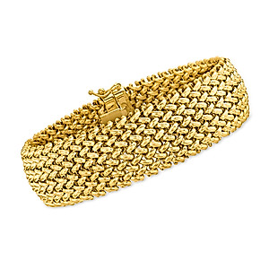 Ross-Simons Italian 18kt Yellow Gold Riso Bracelet. 7 inches