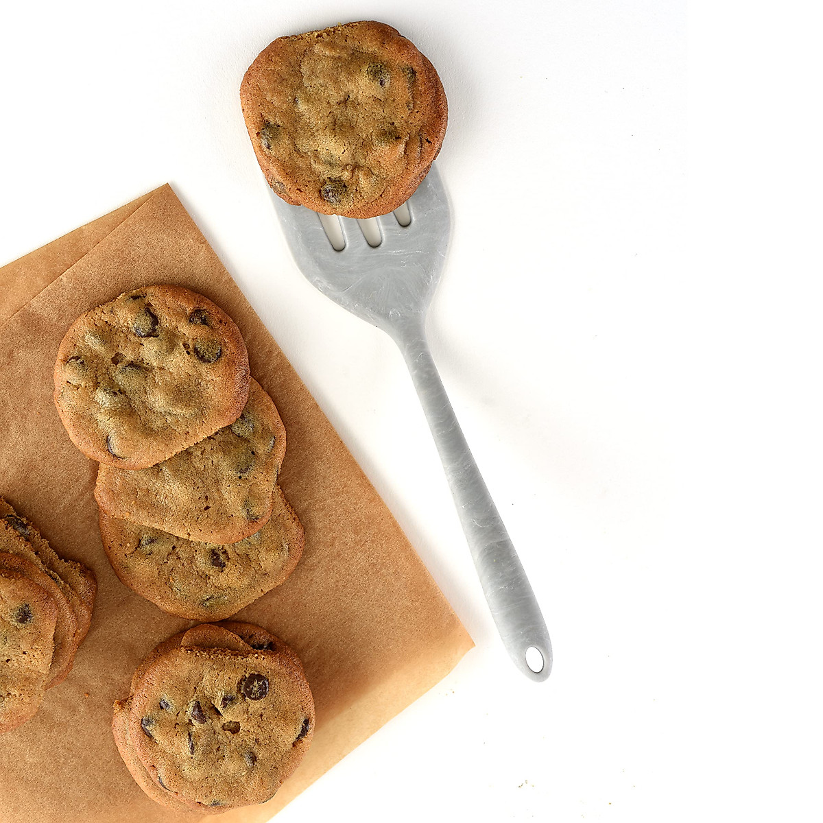 Norpro Silicone Mini Slotted Turner, Marble, 8.25" x 2" x .5"