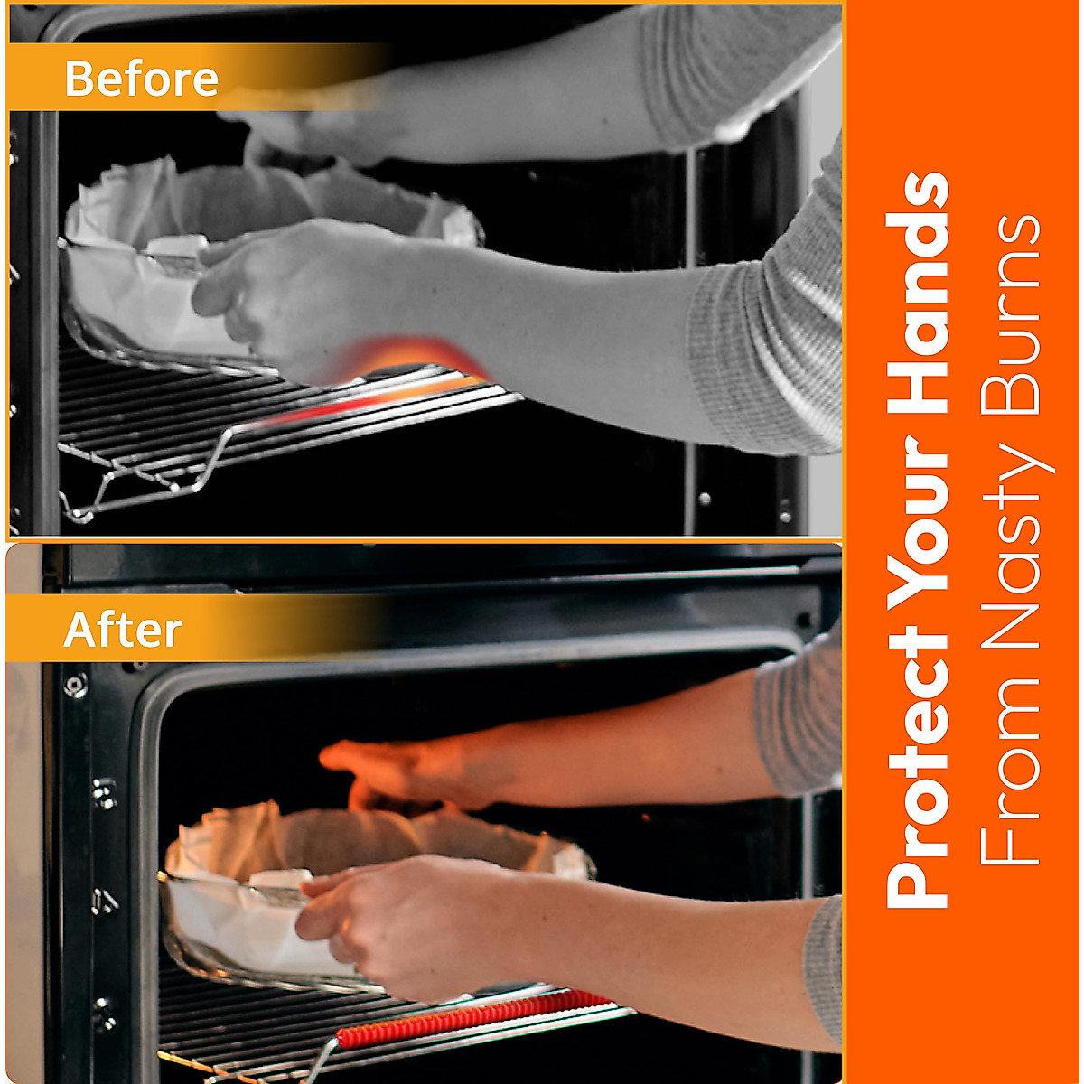 Oven Liners for Bottom of Oven (2-Pack) Bundled with Oven Rack Shields (2-Pack) - Large Oven Mat for Bottom of Oven (17"x 25") and 14" Silicone Oven Rack Protector - Reusable & Heat Resistant