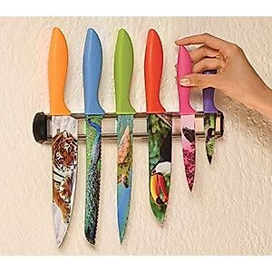 CHEF'S VISION Wildlife Kitchen Knife Set in Gift Box - Cool Gifts for Animal Lovers - 6-Piece Colorful Chefs Knives Set - Unique Gift Idea for Home, Wedding Gifts for Couple, Housewarming Gifts