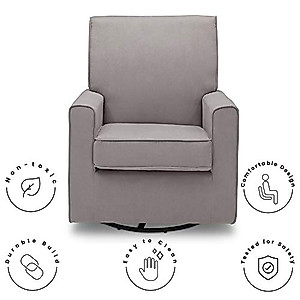 Delta Children Ava Nursery Glider Swivel Rocker Chair, Dove Grey