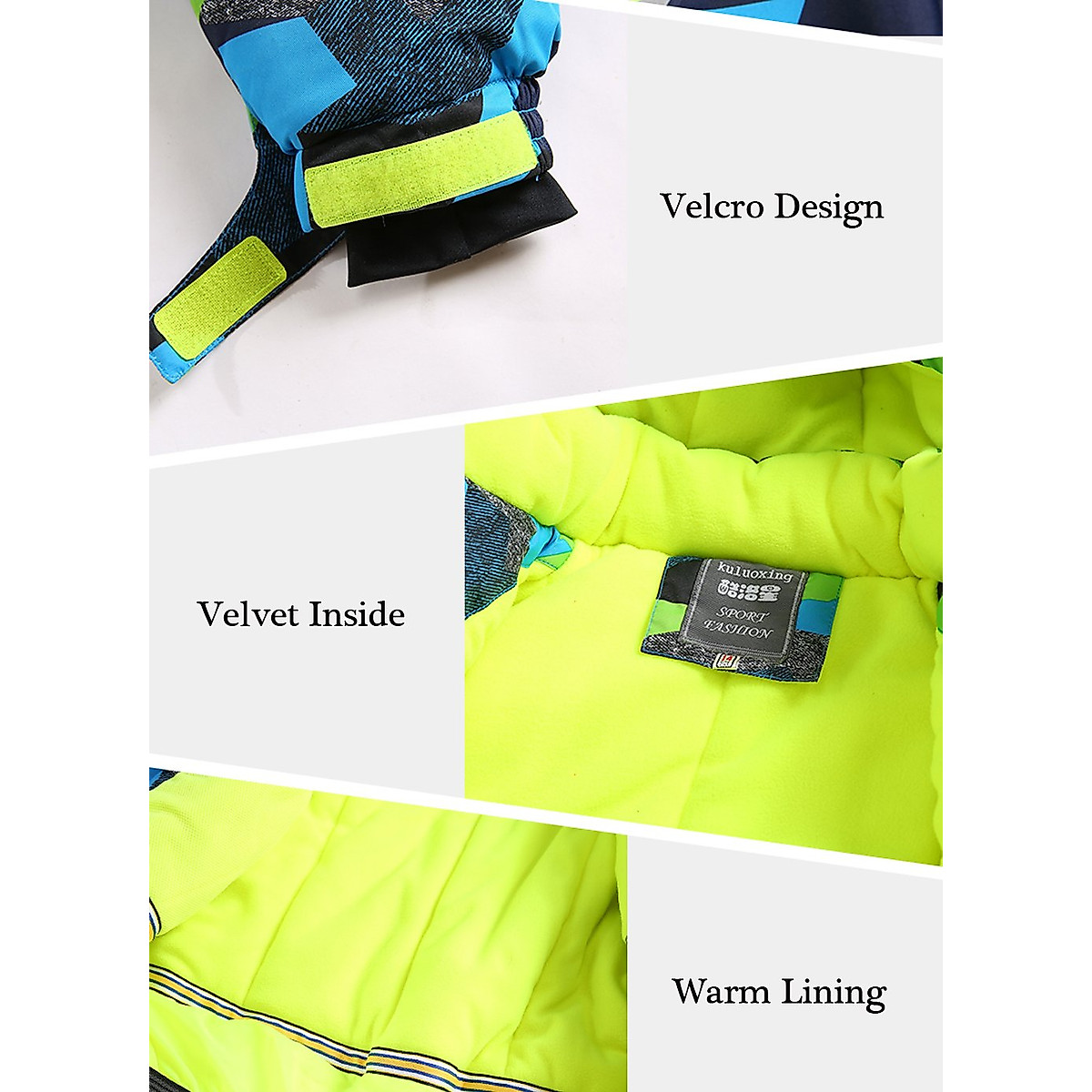 Boys Ski Jacket Snow Jacket Pants Suits Windproof Waterproof Winter Coats 25GR,8