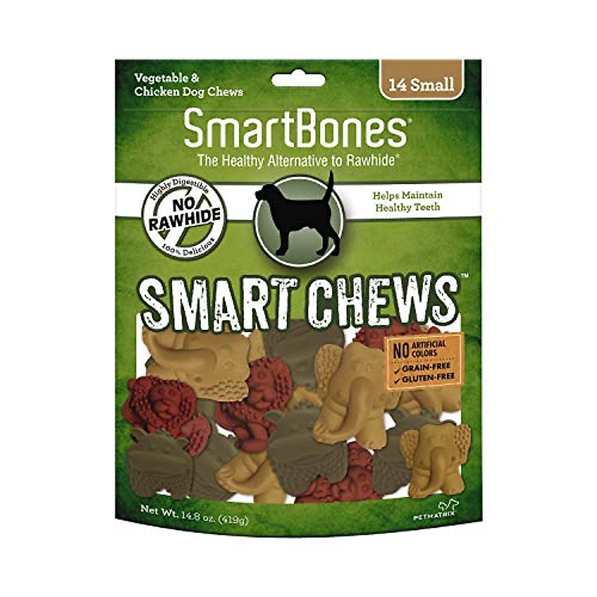SmartBones Smart Chews, Rawhide Free Dog Chews, Treats for Dogs Made with Real Chicken and Vegetables, 14 Count Small
