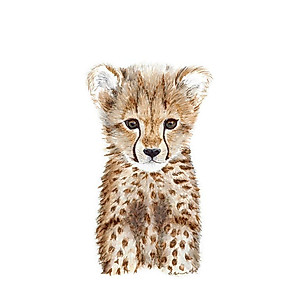 Safari Nursery Print Set of 6 Prints, African Baby Animal Watercolors: Lion, Giraffe, Elephant, Zebra, Monkey, Cheetah - Selection of Alternate Animals and Sizes available