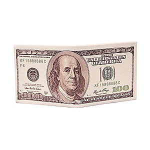 LUI SUI Men Us Dollar Bill Wallet Billfold Leather Credit Card Photo Holder