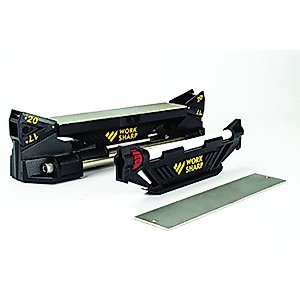 Work Sharp Guided Sharpening System, Diamond and Ceramic Dry Stone Knife Sharpener for axes, garden tools, knives, without water or oil Black