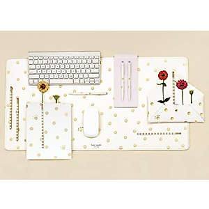 Kate Spade New York Small Concealed Spiral Notebook, 8.25" x 6.75" Journal Notebook with 112 Lined Pages, Gold Dot with Script