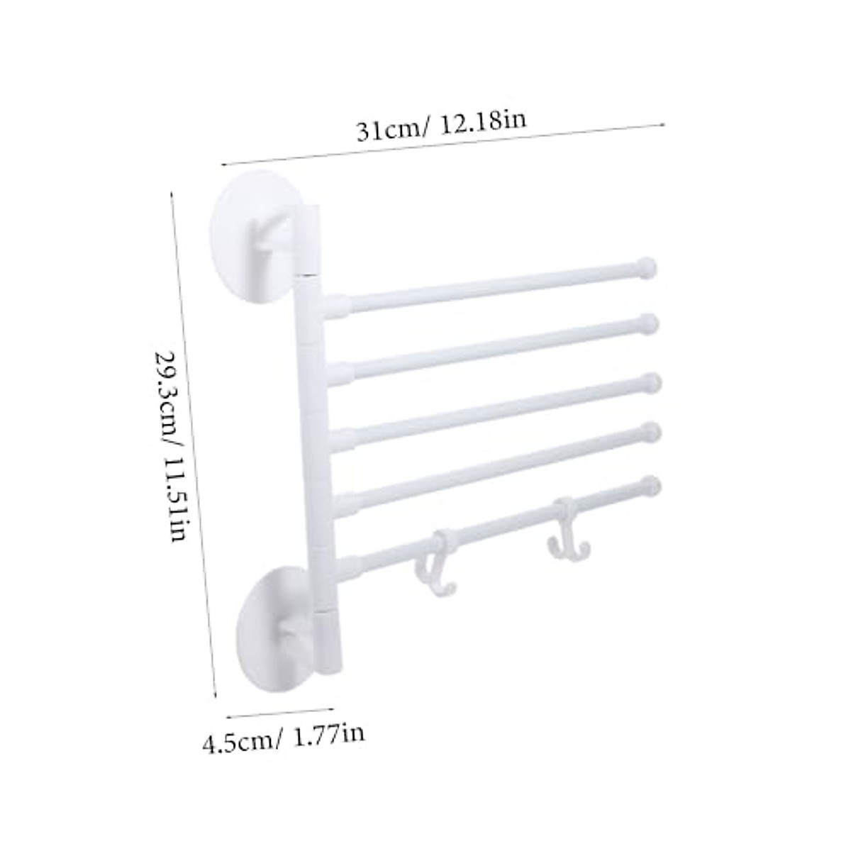STOBAZA 1 Set Bathroom Towel Rack Towel Bar Drying Rack Swivel Towel Rack Coat Hangers Towels Towel Hanging Holder Towel Hanger Wall Shelf Toilet Tissue Rack Bath Towel Rack White Rubber