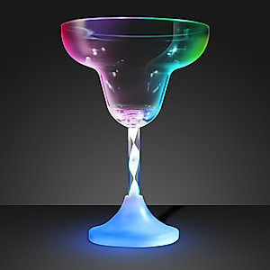Light Up Margarita Glasses with Color Changing LED Lights (Set of 4)