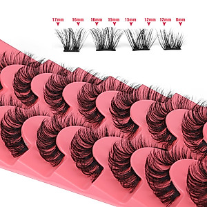 Cluster Lashes Natural Look Wispy Cat Eye Lashes Extensions Fluffy False Eyelashes Individual Lashes Strips DIY Lashes Pack Natural Lashes Clusters 8 Pairs by Newcally